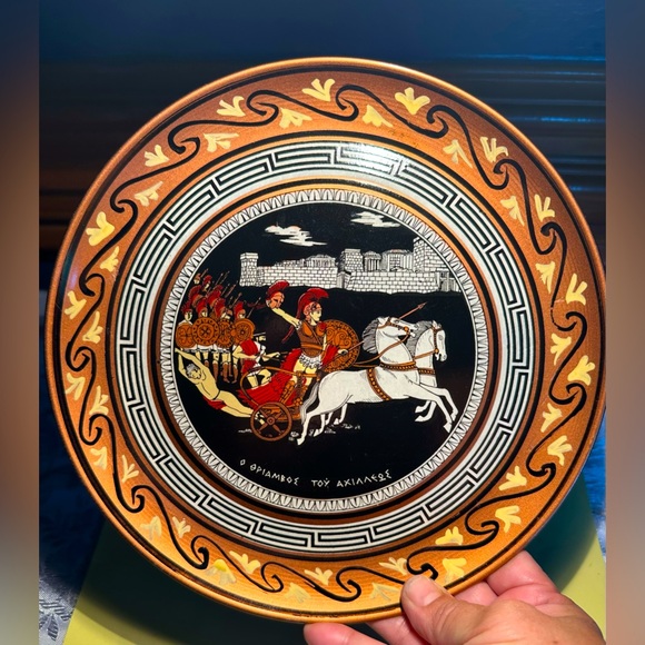 Accents | Vintage Greek Decorative Copper Plate Depicting The Triumph ...